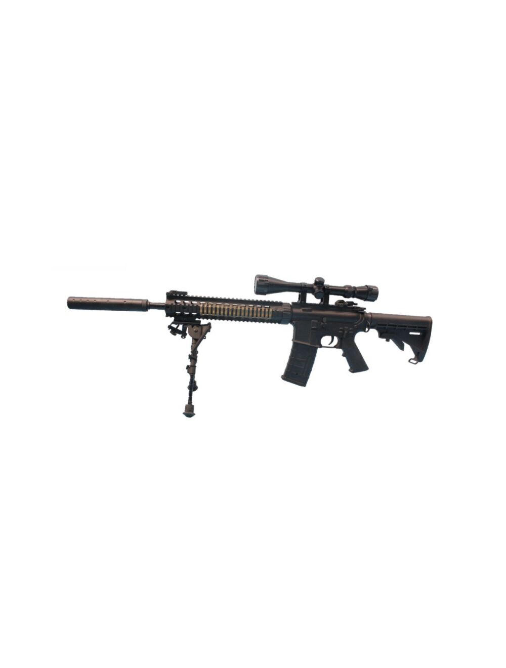 Double Bell SOPMOD M4( with bipod plus 3-9x40 Scope and Silencer - 073)