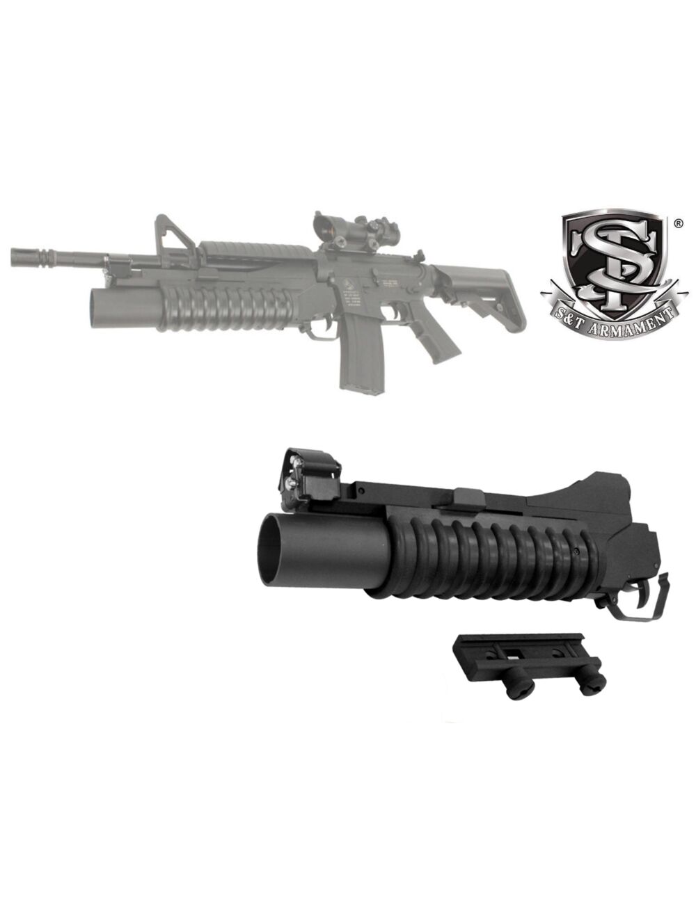S&T M203 Long Grenade Launcher (Metal - Black - STGLM203MSBK)