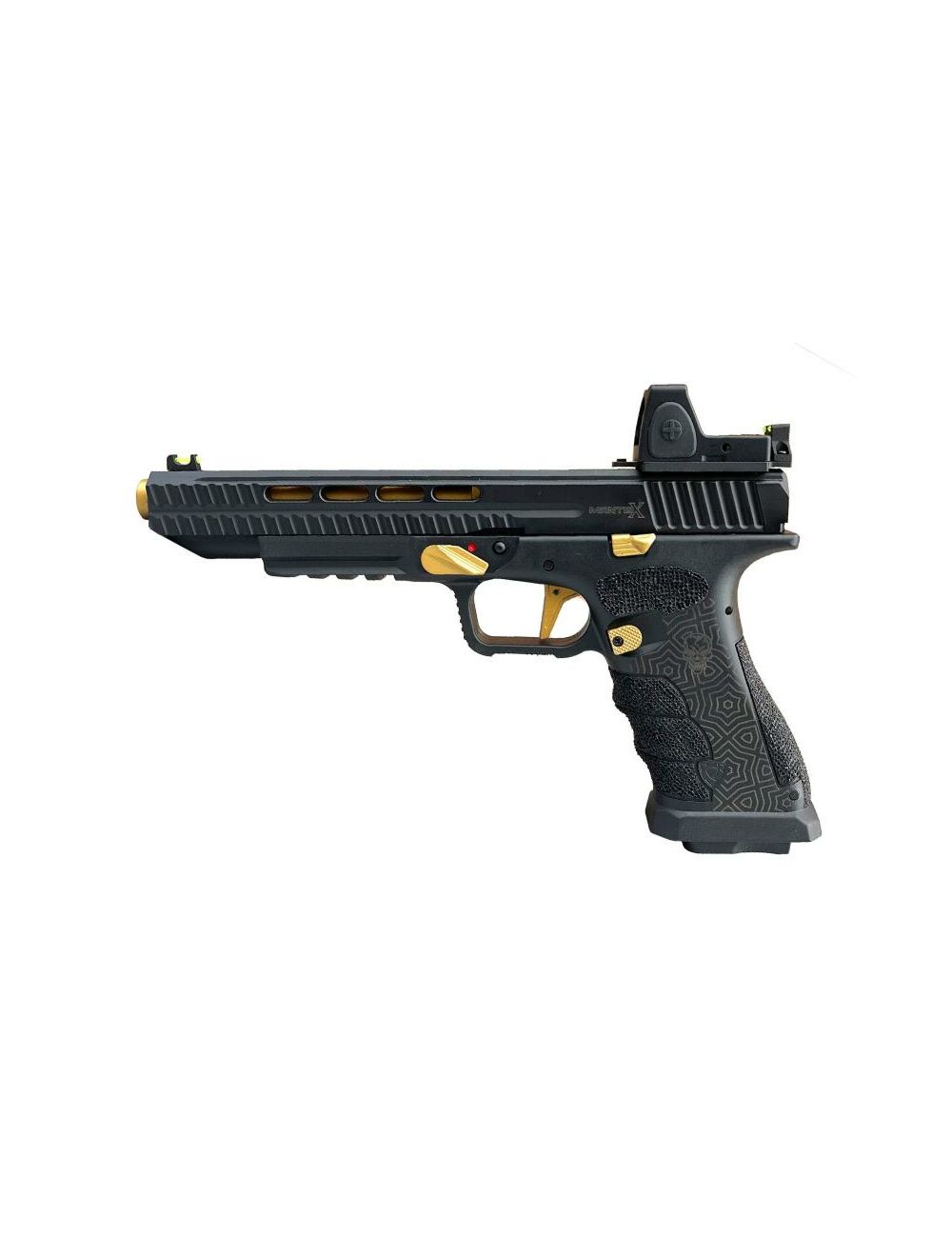 APS Mantis X Co2 Blowback Pistol with RMR Sight (Black/Gold - ACP621)