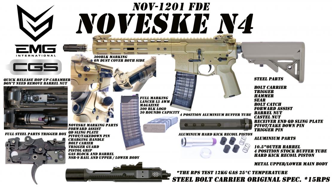 Noveske N4 Gen.3 Gas Blowback Rifle (by Cyma - Tan - NOV.1201 FDE)